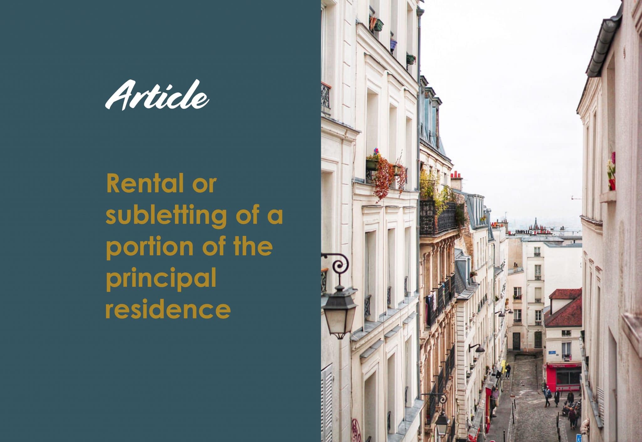 Renting your principal residence | Cabinet Roche & Cie